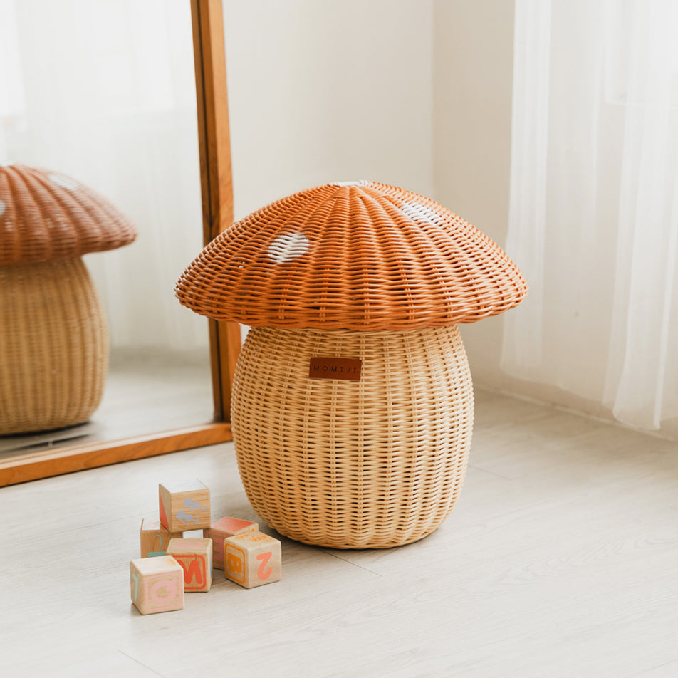 Toadstool Rattan Storage Basket | MOMIJI